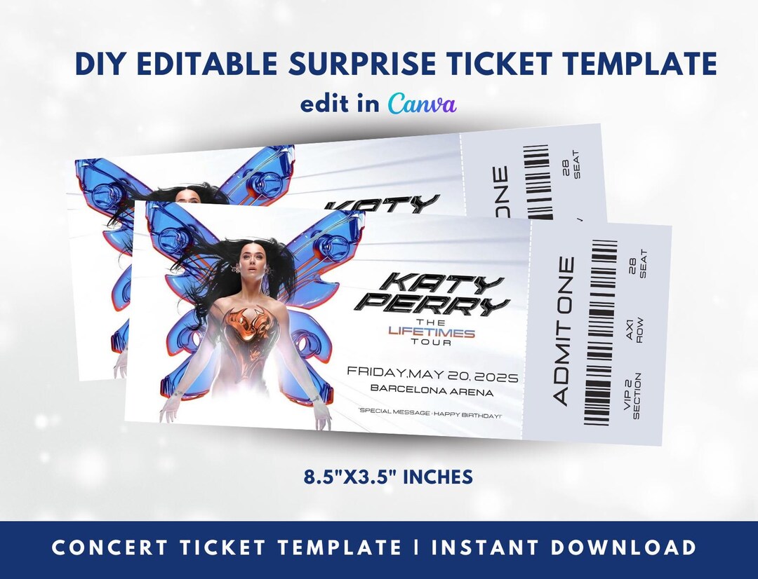 Katy the Lifetimes Perry Tour Print Concert Ticket, Custom Event ...