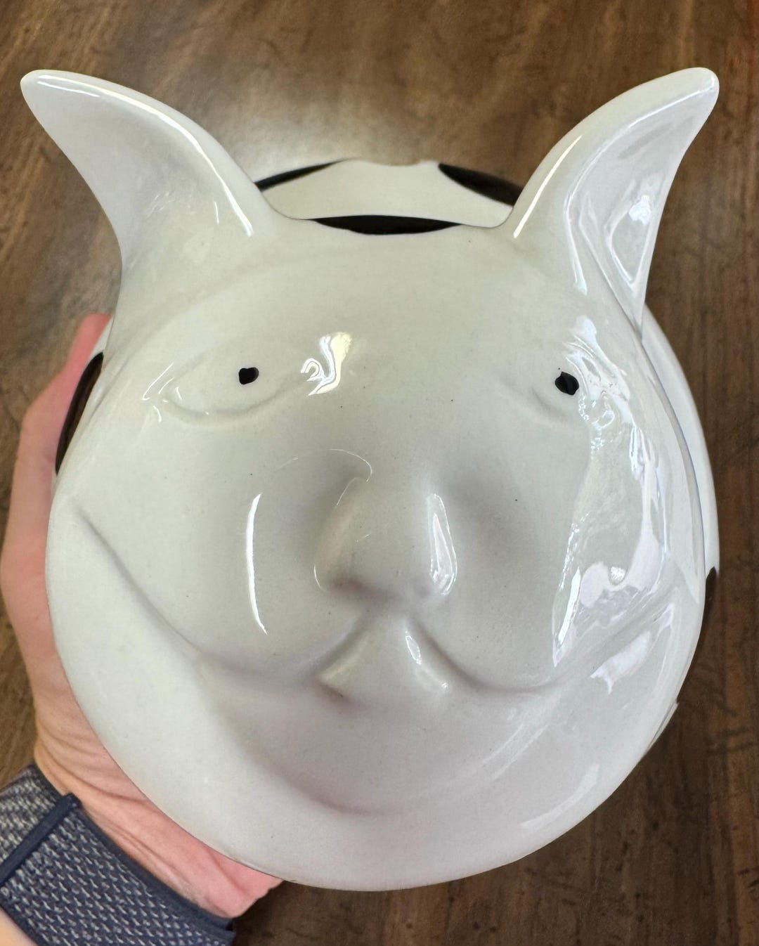 Vintage Hand Painted Bunny Piggy Bank - Etsy