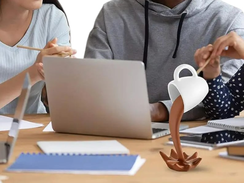 Floating Spilling Coffee Cup Sculpture | Creative Kitchen & Home ...