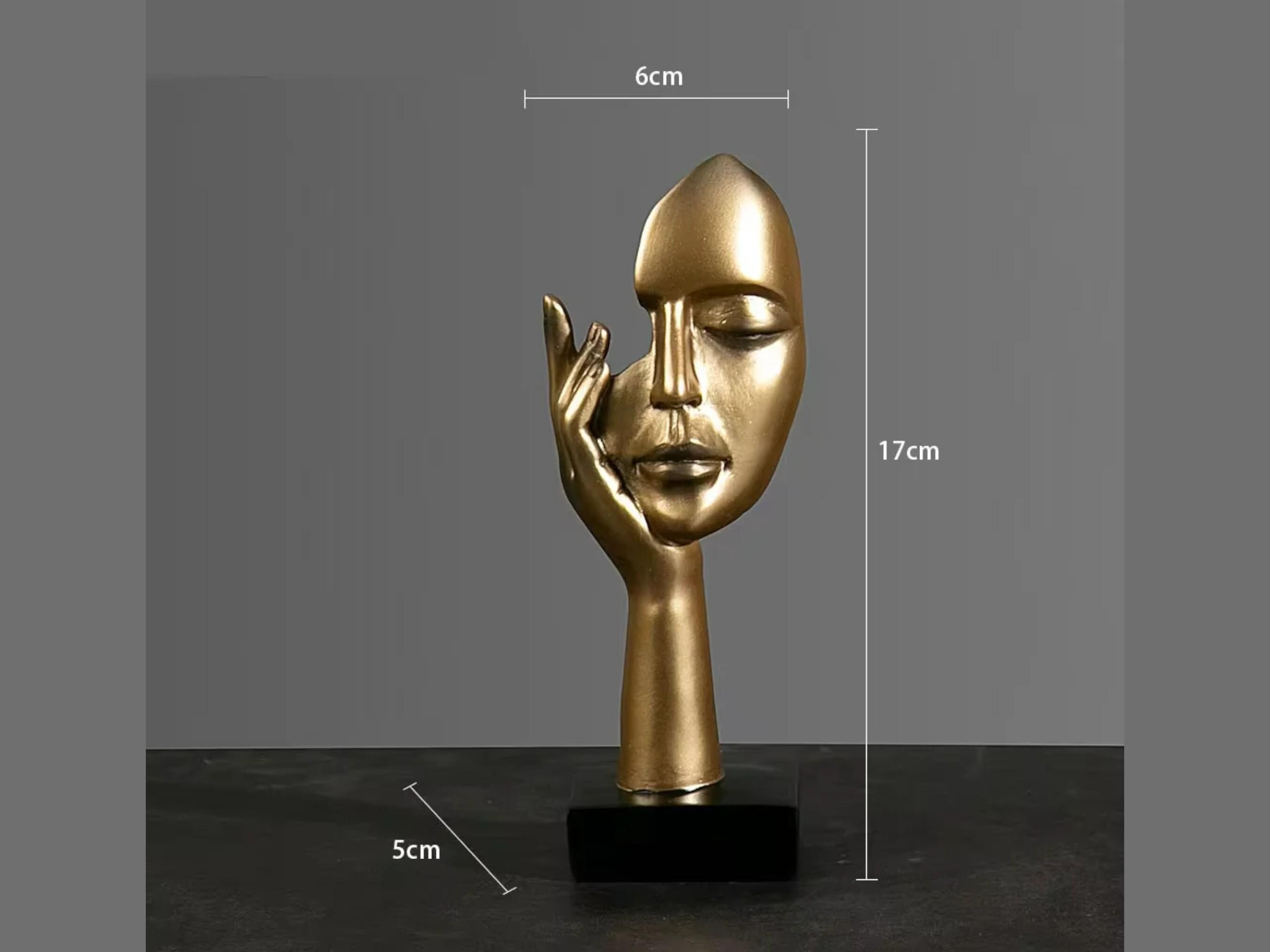 Resin Abstract Mask Statues | European Miniature Figurines for Home ...