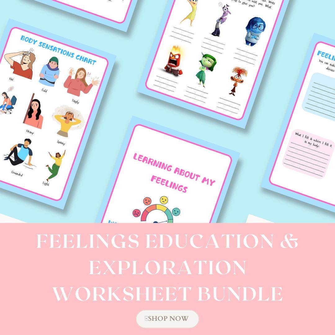 Emotions Exploration & Education Therapy Worksheets for Children ...