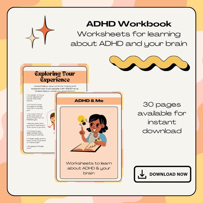 ADHD Workbook for Kids, Teens, and Adults | Printable Therapy ...
