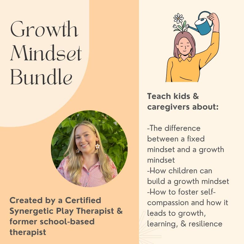 Growth Mindset & Self-compassion Posters | Therapy and Classroom ...