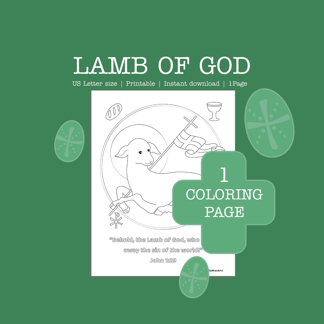 Lamb of God Coloring Page: Orthodox Christian Easter Activity (digital ...
