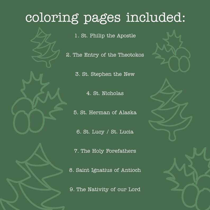 9 Orthodox Nativity Coloring Pages | Printables | Includes Saint Herman ...
