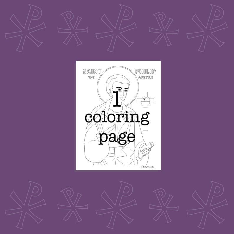 Saint Philip the Apostle Coloring Page: Christian Activity (digital ...