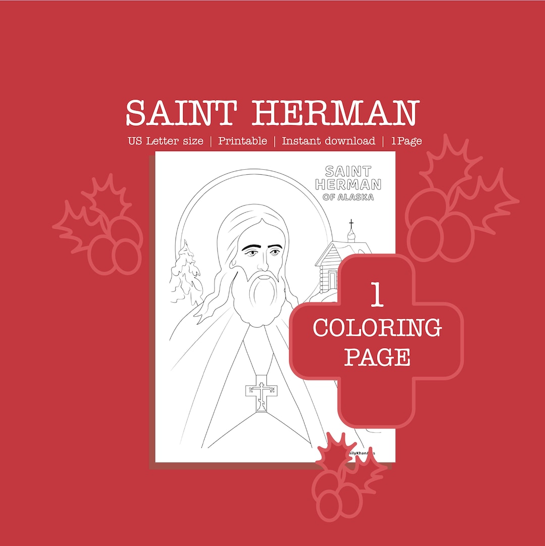 Saint Herman of Alaska Coloring Page: Christian Activity (digital ...