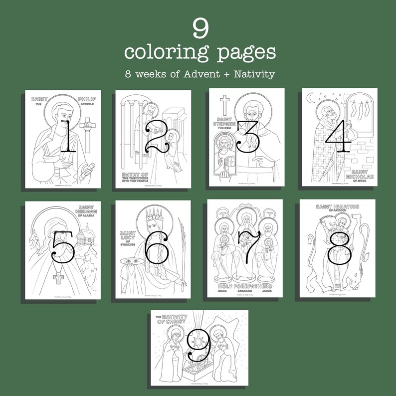 9 Orthodox Nativity Coloring Pages | Printables | Includes Saint Herman ...