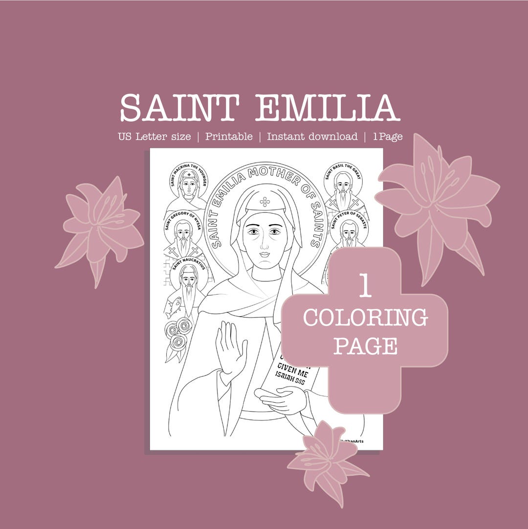 Saint Emilia Coloring Page: Christian Activity (digital Download) - Etsy