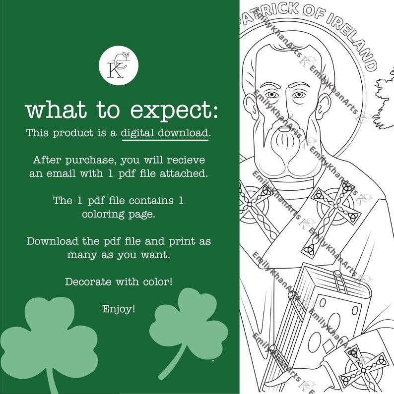 1 Saint Patrick Coloring Page | Printable | Religious St. Patrick's Day ...