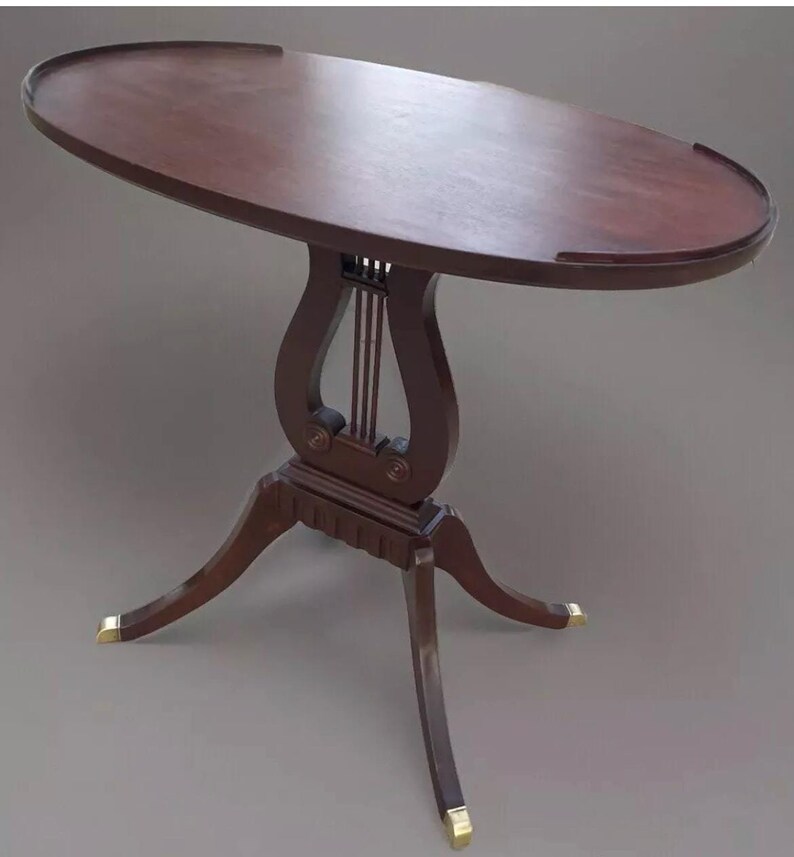Mid Century Mahogany Lyre Base With Brass Feet - Local Pick Up - Etsy