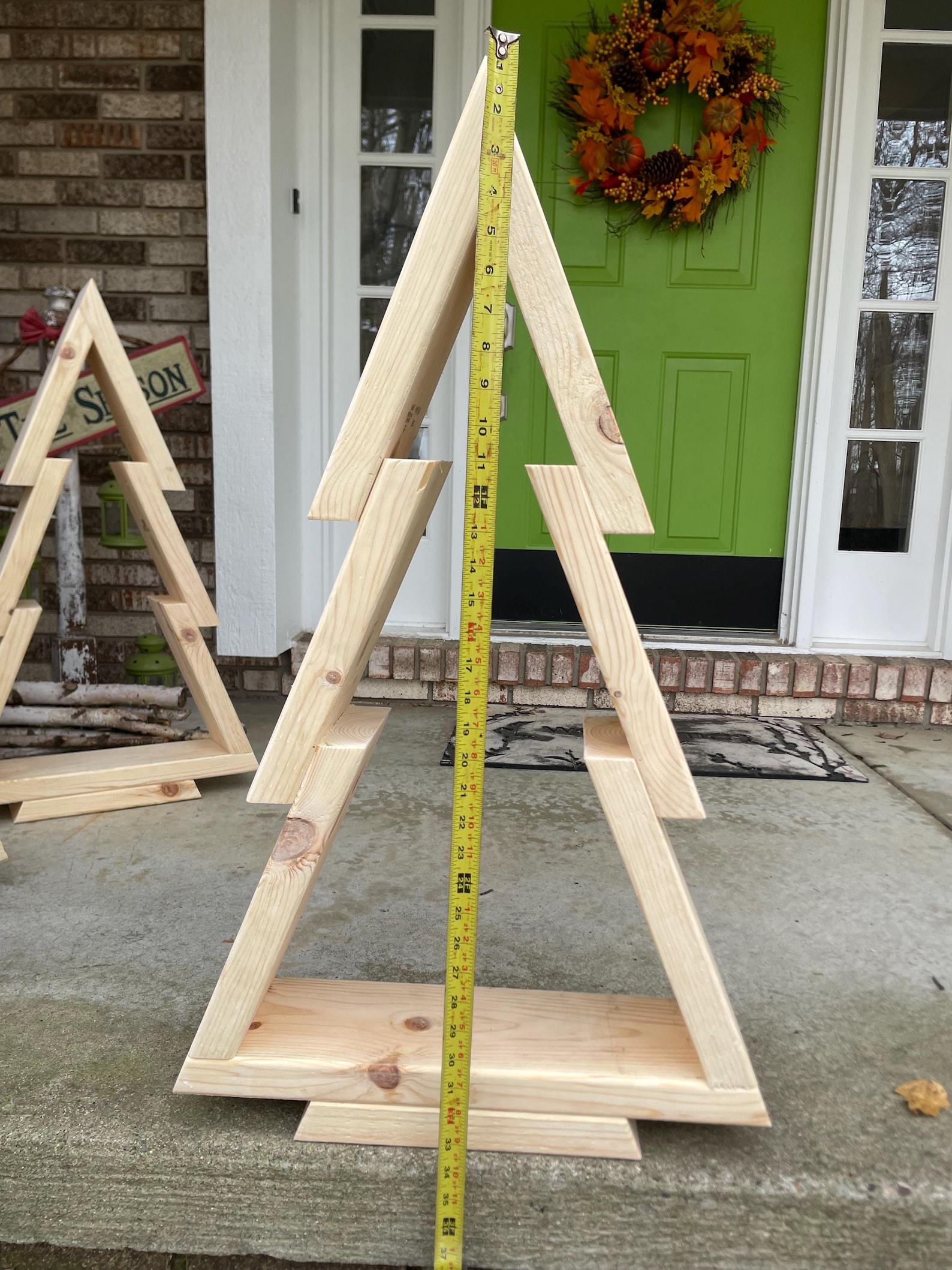 Rustic Wooden Christmas Tree (3 Ft, 34.5”x21”) | Handmade 2x4 Pine ...
