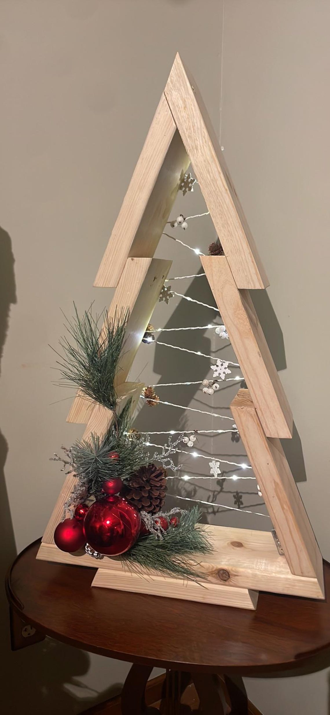 Rustic Wooden Christmas Tree (3 Ft, 34.5”x21”) | Handmade 2x4 Pine ...