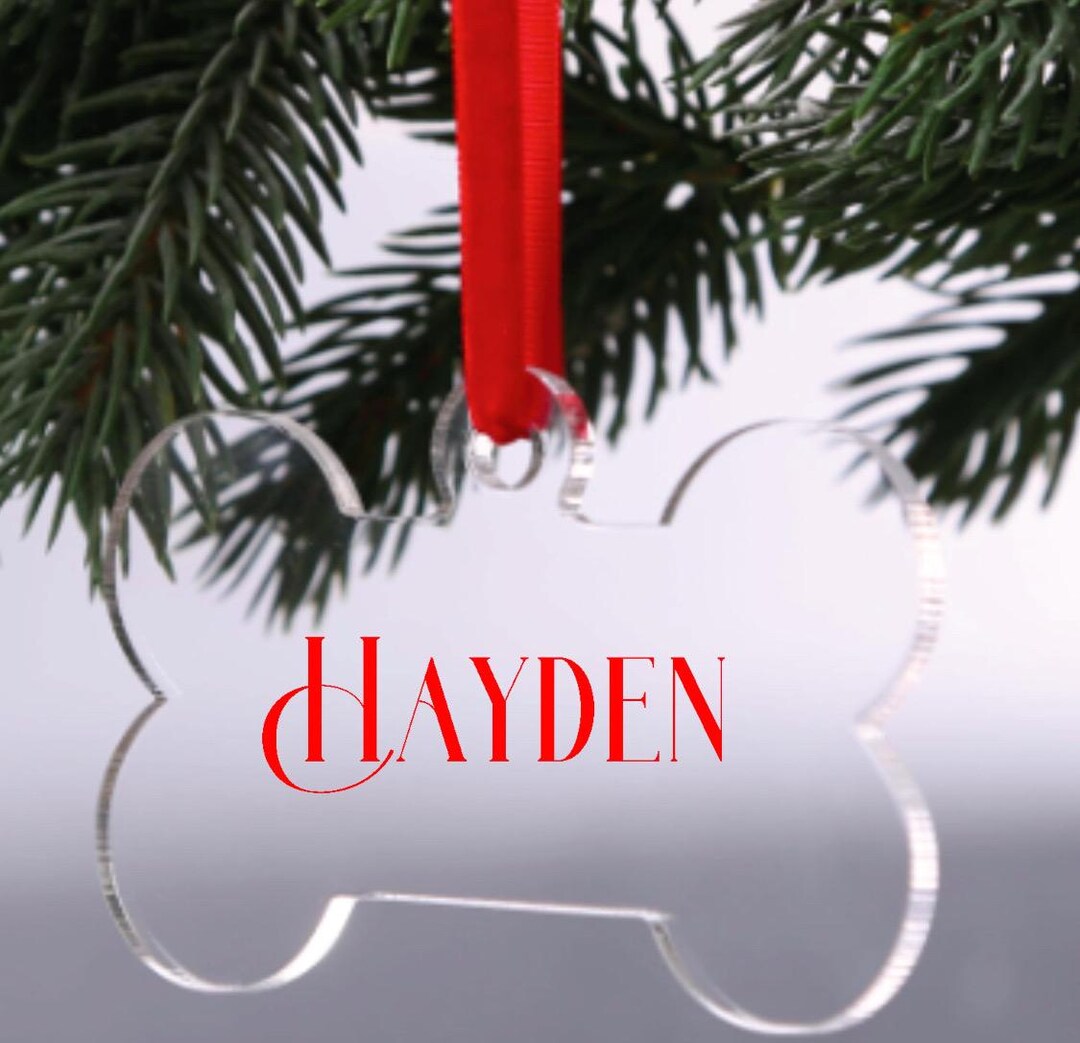 Personalized Dog Bone Christmas Ornaments - Your Choice of Font & Color ...