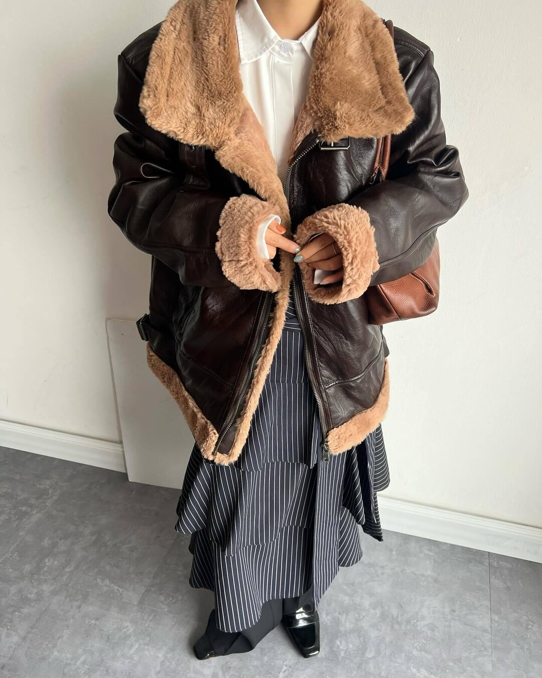 Vintage B3 Aviator Jacket | Women's Distressed Lambskin Shearling ...