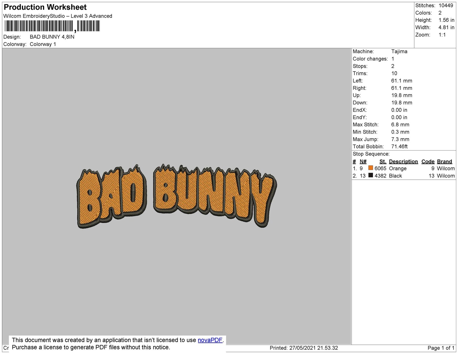 Bad Bunny Machine Embroidery Design, Artist Celebrity Embroidery File ...