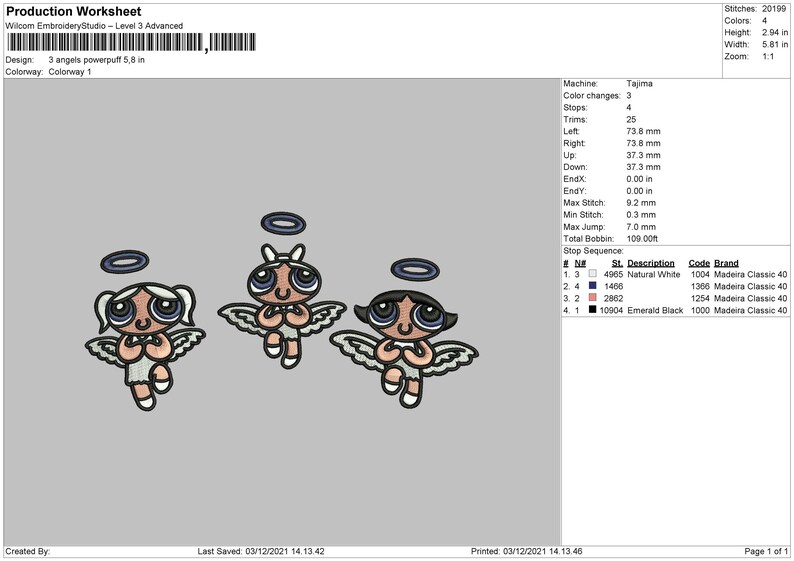 3 Angels Power Puff Girls Embroidery Design, Cartoon, Fun, Digital ...