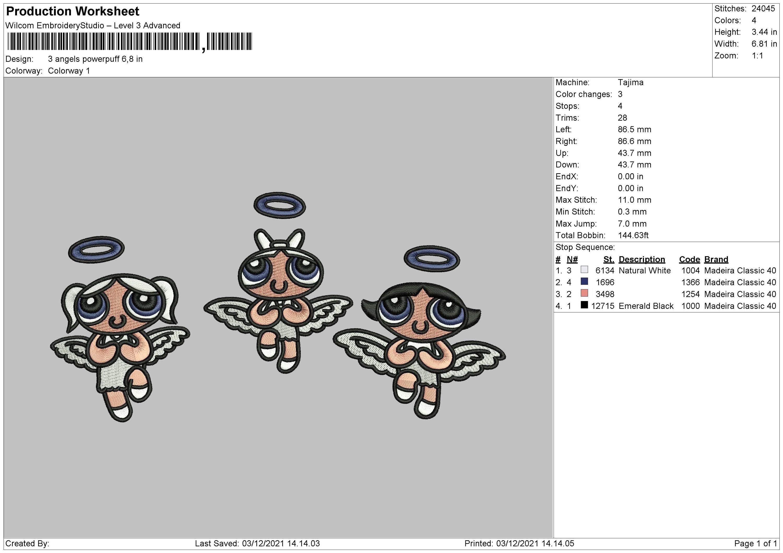 3 Angels Power Puff Girls Embroidery Design, Cartoon, Fun, Digital ...
