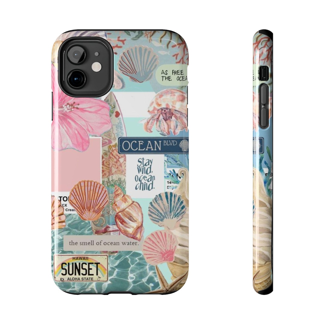 Phone Cases - Summer Collage, Beach, Sea Shells, Hawaii - Tough ...