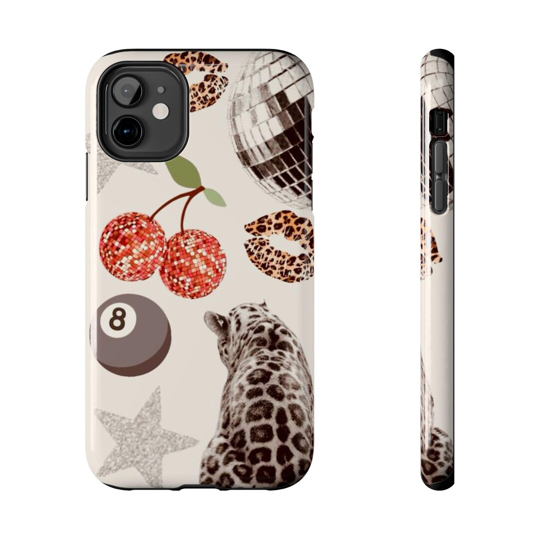 Leopard Star and 8-ball Phone Case | Cherry, Leopard Print Lips and ...