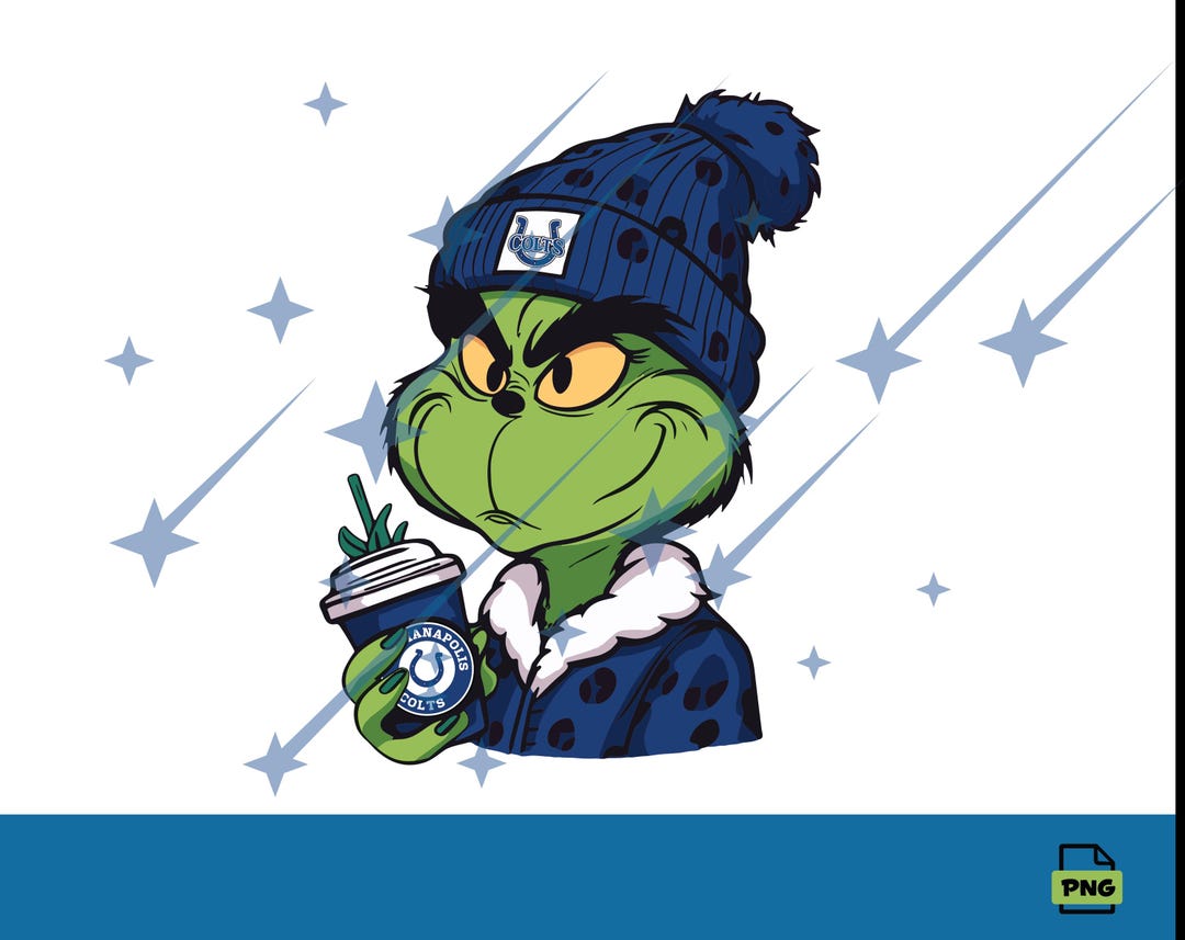 Grinch Colts 300 DPI PNG File - Etsy