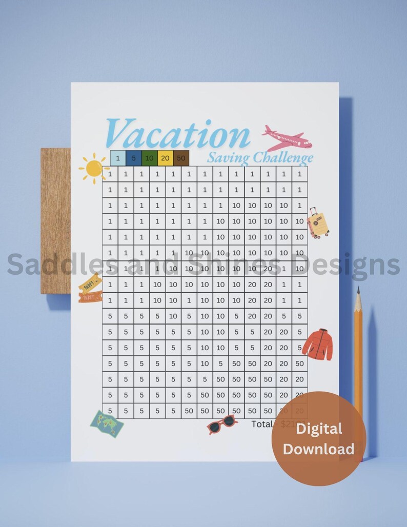 Vacation Savings Challenge - Etsy
