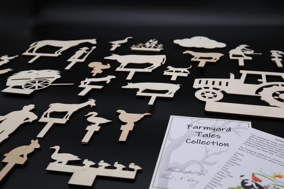 Farm Animal Puppets, Farm Yard Shadow Puppets, Wooden Puppet Set ...