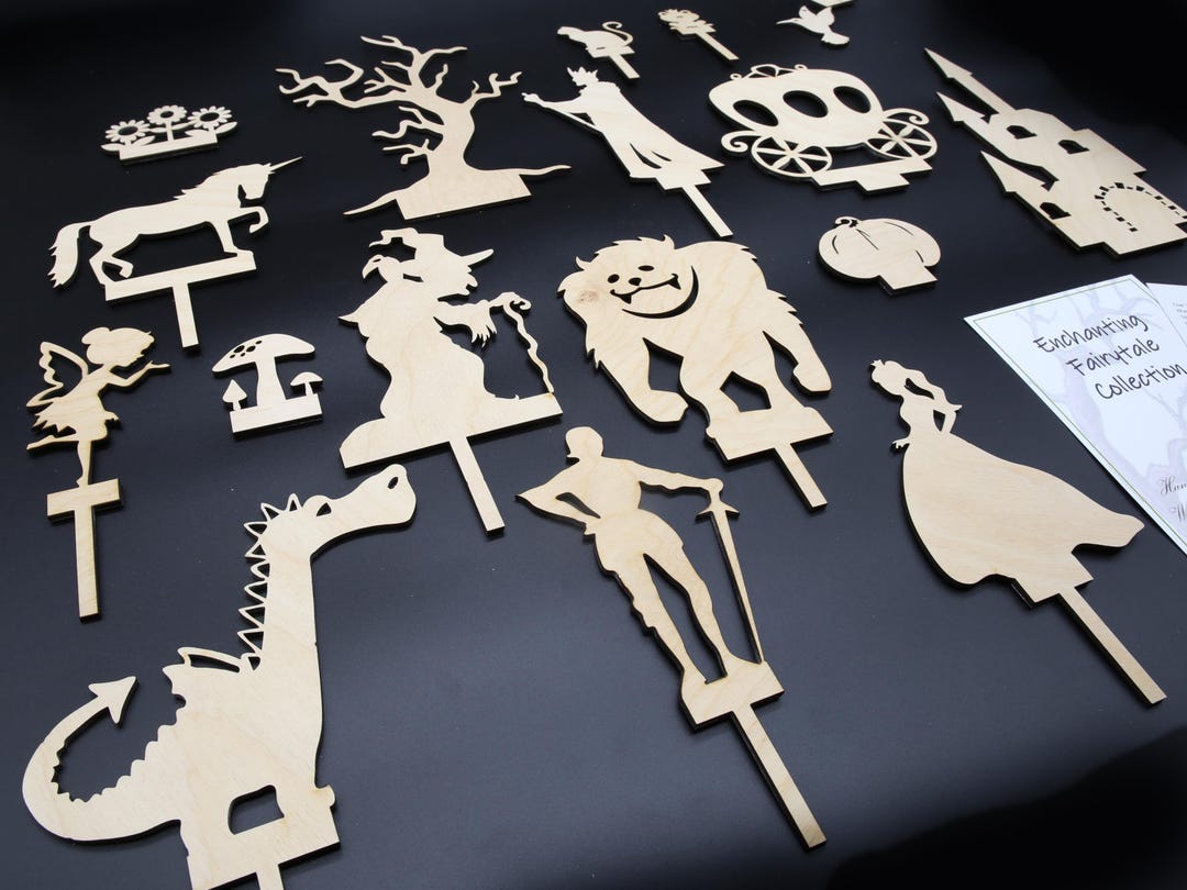 Fairy Tale Puppets, Wooden Shadow Puppets, Puppet Set, Educational Toy ...