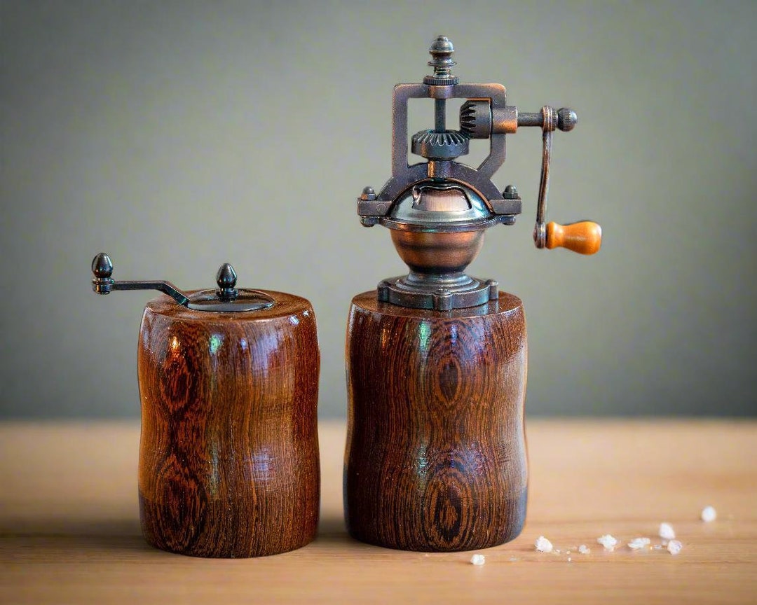 Salt and Pepper Mill Set, Panga Panga Exotic Wood Pepper Grinder ...