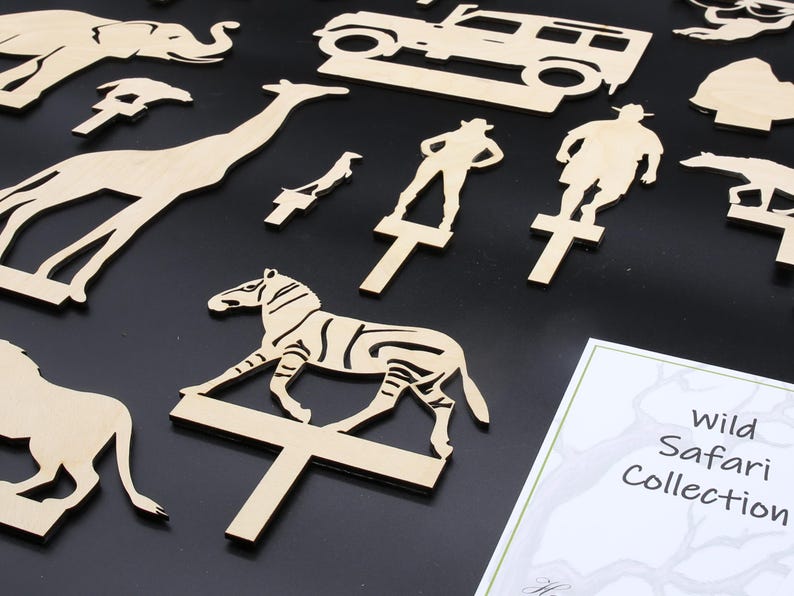 Safari Animal Puppets, Jungle Shadow Puppets, Wooden Puppet Set ...