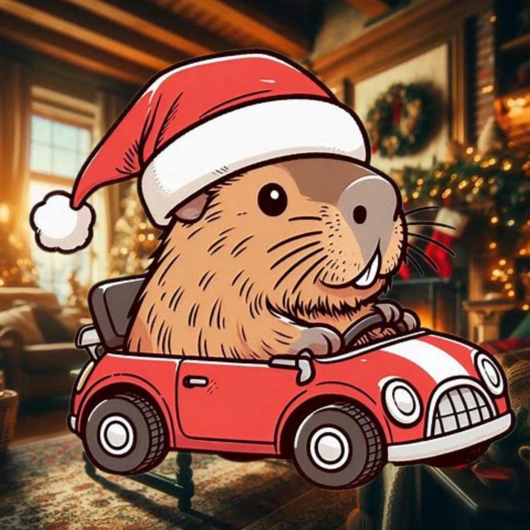 Funny Capybara Christmas Sticker Unique Design Sticker for Laptop ...