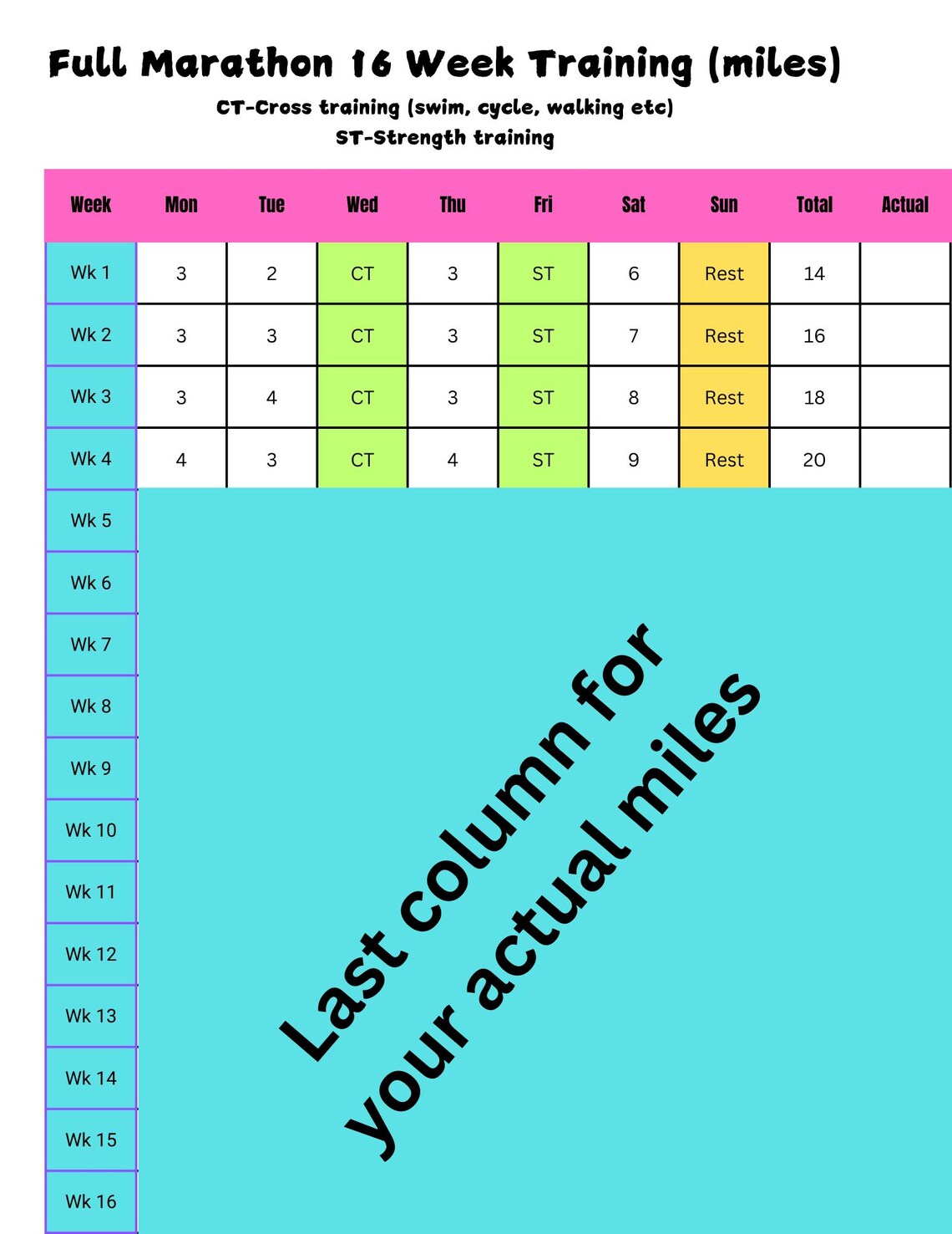 Full Marathon Training for Beginners and Intermediate, 16 Weeks Program to the 26.2 Miles Race ...