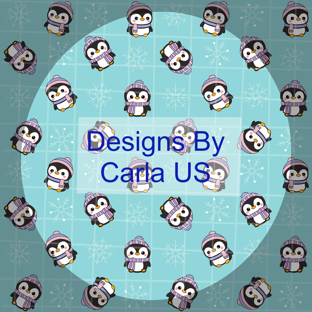 Penguins Winter Wonderland Digital Download | Seamless Pattern PNG ...