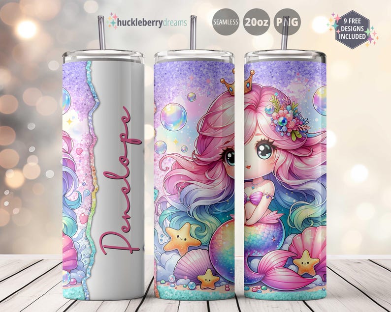 Mermaid Tumbler Wrap, Mermaid Tumbler, Mermaid Sublimation, Mermaid ...