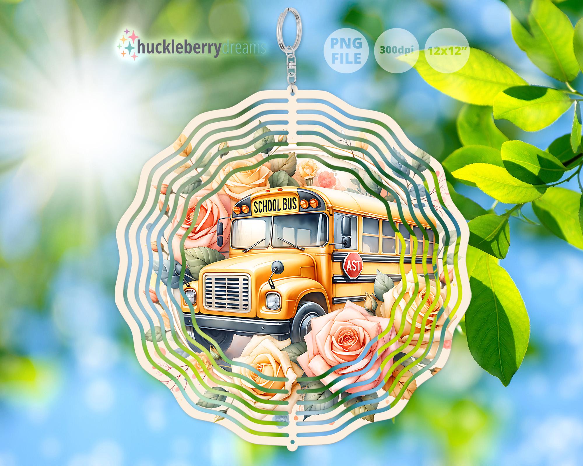 School Bus Spinner Sublimation PNG, Bus Driver Download Design, School ...