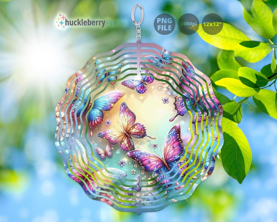 Butterfly Spinner PNG, Garden Wind Spinner, Butterfly Lovers ...