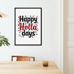 Happy Holla Days Digital File Bold Holiday Font With Festive Lights SVG ...