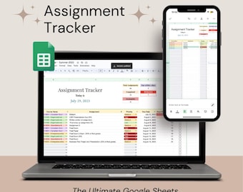 Neutral Tone Assignment Tracker School Assignment Planner Google Sheets ...