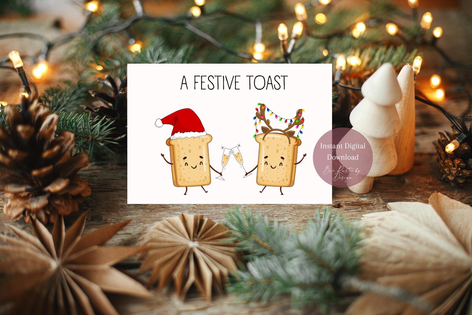 Digital Download - Christmas Card - Festive Toast - Etsy