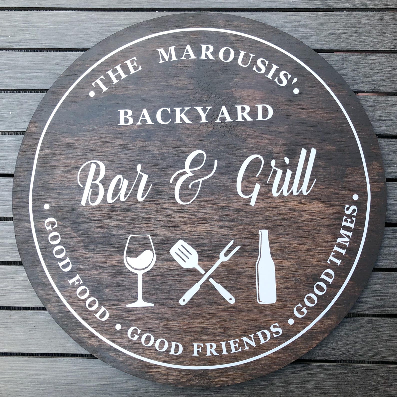 Personalized Backyard Bar & Grill Sign: Outdoor Patio Decor - Etsy