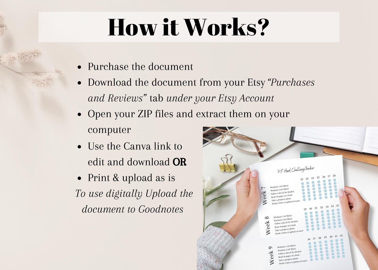 75 Days Challenge Tracker | Minimalistic Tracker | Goal Planner | Meal ...