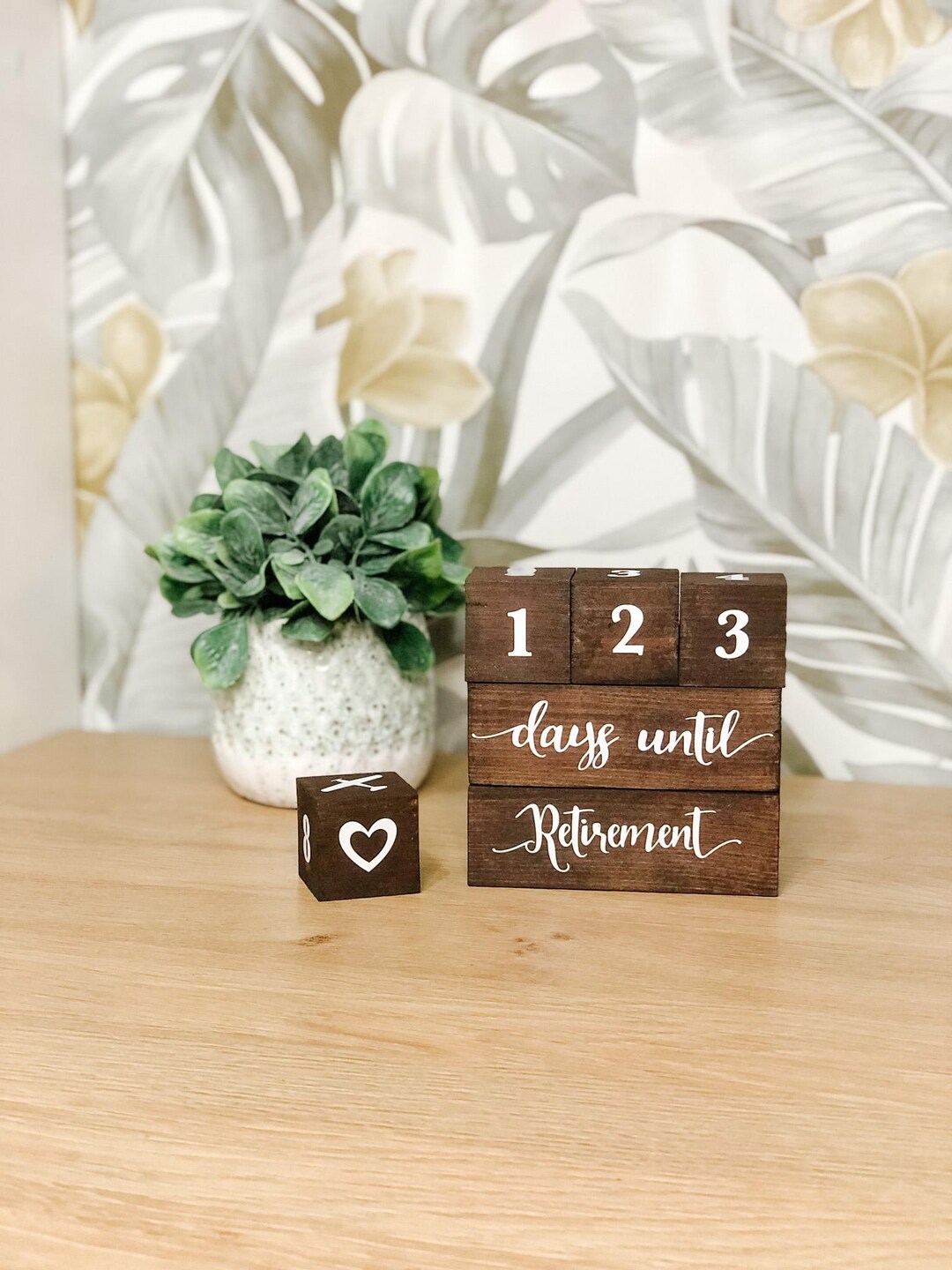 Wooden Retirement Countdown Blocks | Work | Coworker Gift | Retire ...