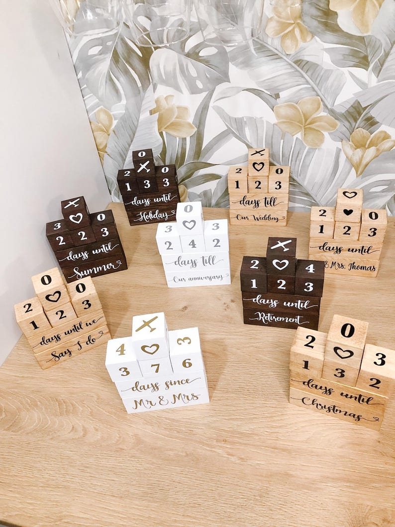 Wooden Retirement Countdown Blocks | Work | Coworker Gift | Retire | Countdown - Etsy