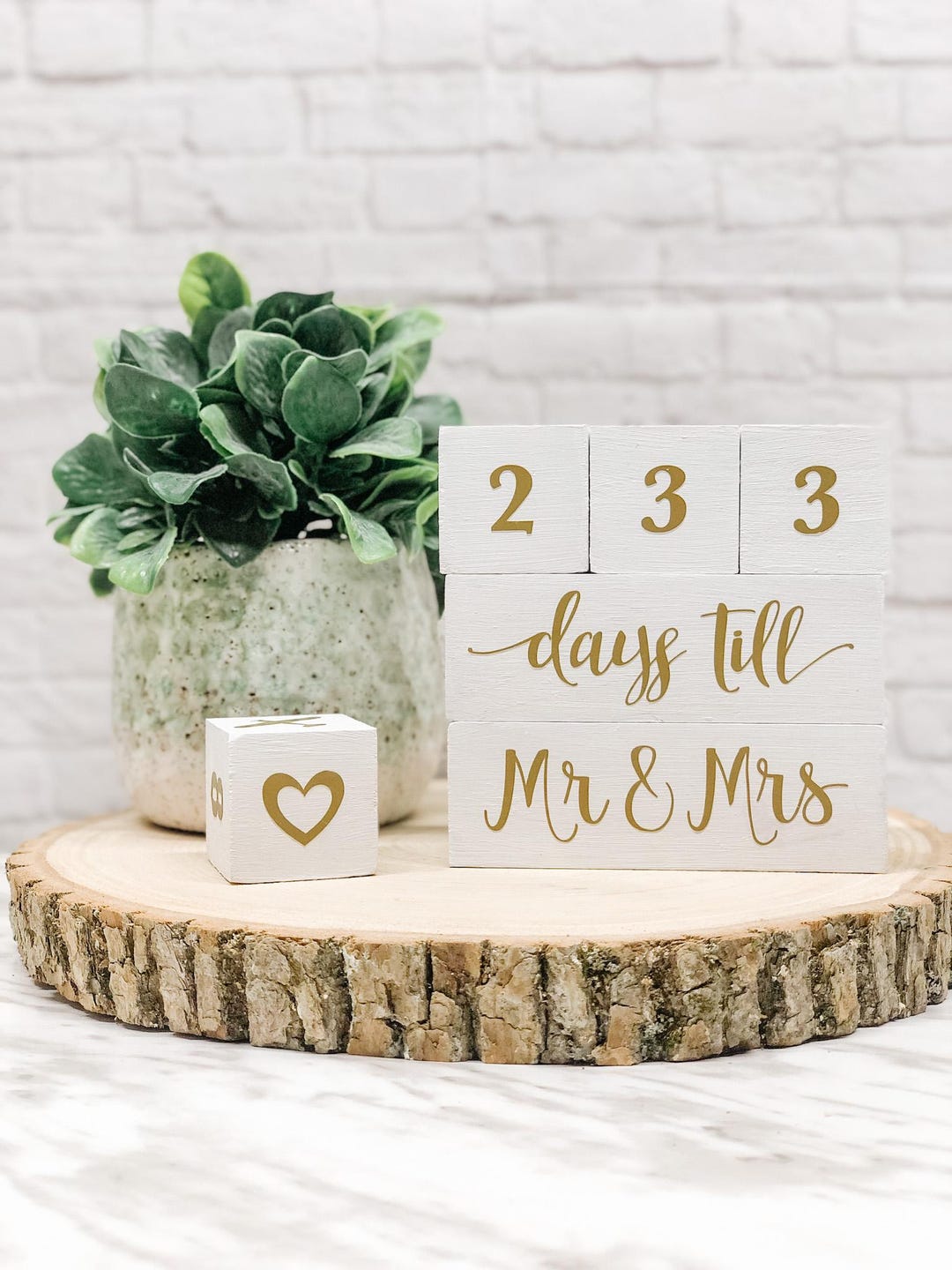 Personalized Wooden Engagement Countdown Blocks | Wedding | Engaged Gift | Couple | Mr Mrs - Etsy