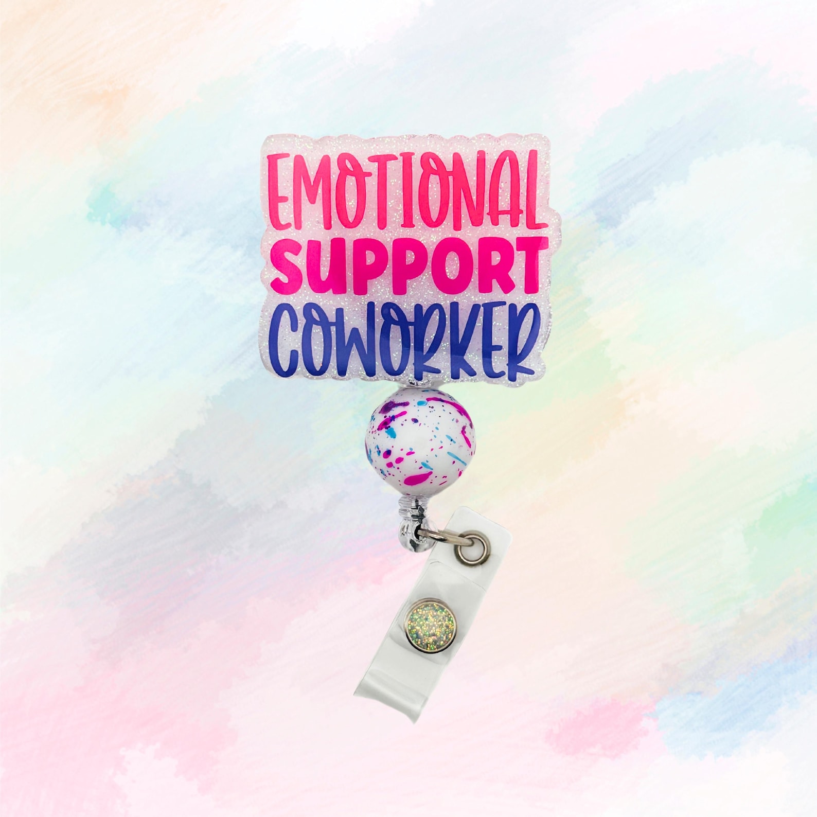 Emotional Support Coworker Badge Reel - Etsy