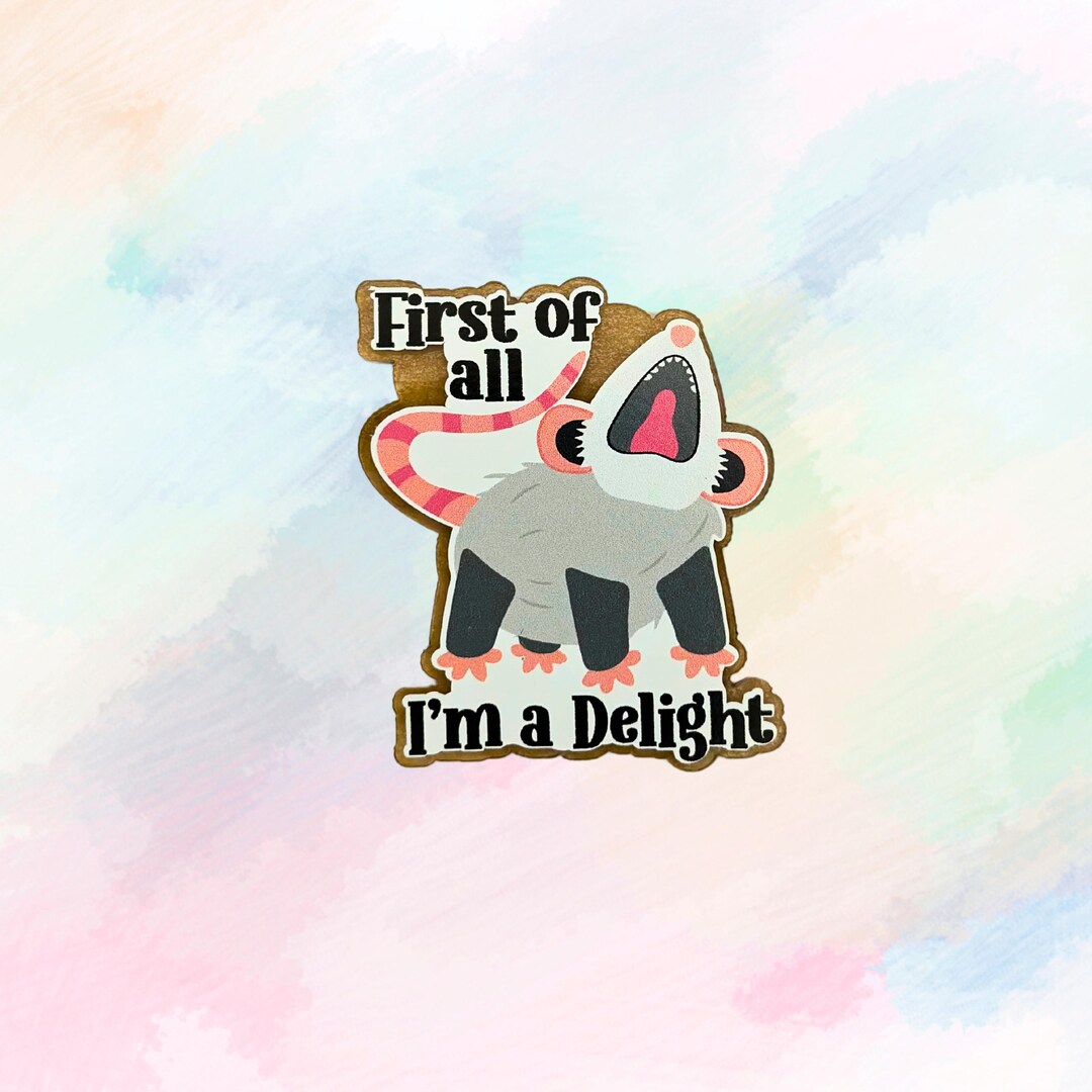 First of All I’m a Delight, Possum - Create Your Own Badge Reel - Etsy