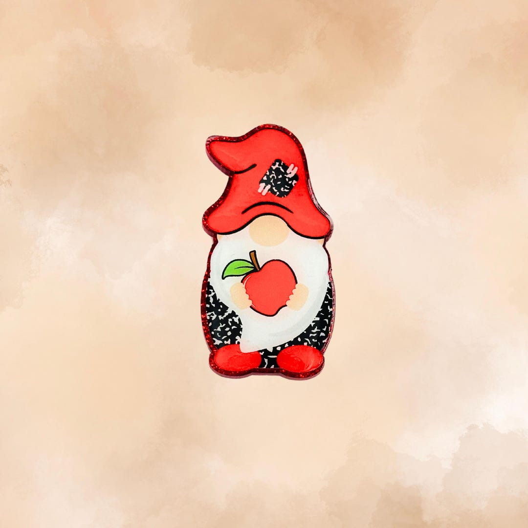 Gnome With Apple Create Your Own Badge Reel - Etsy