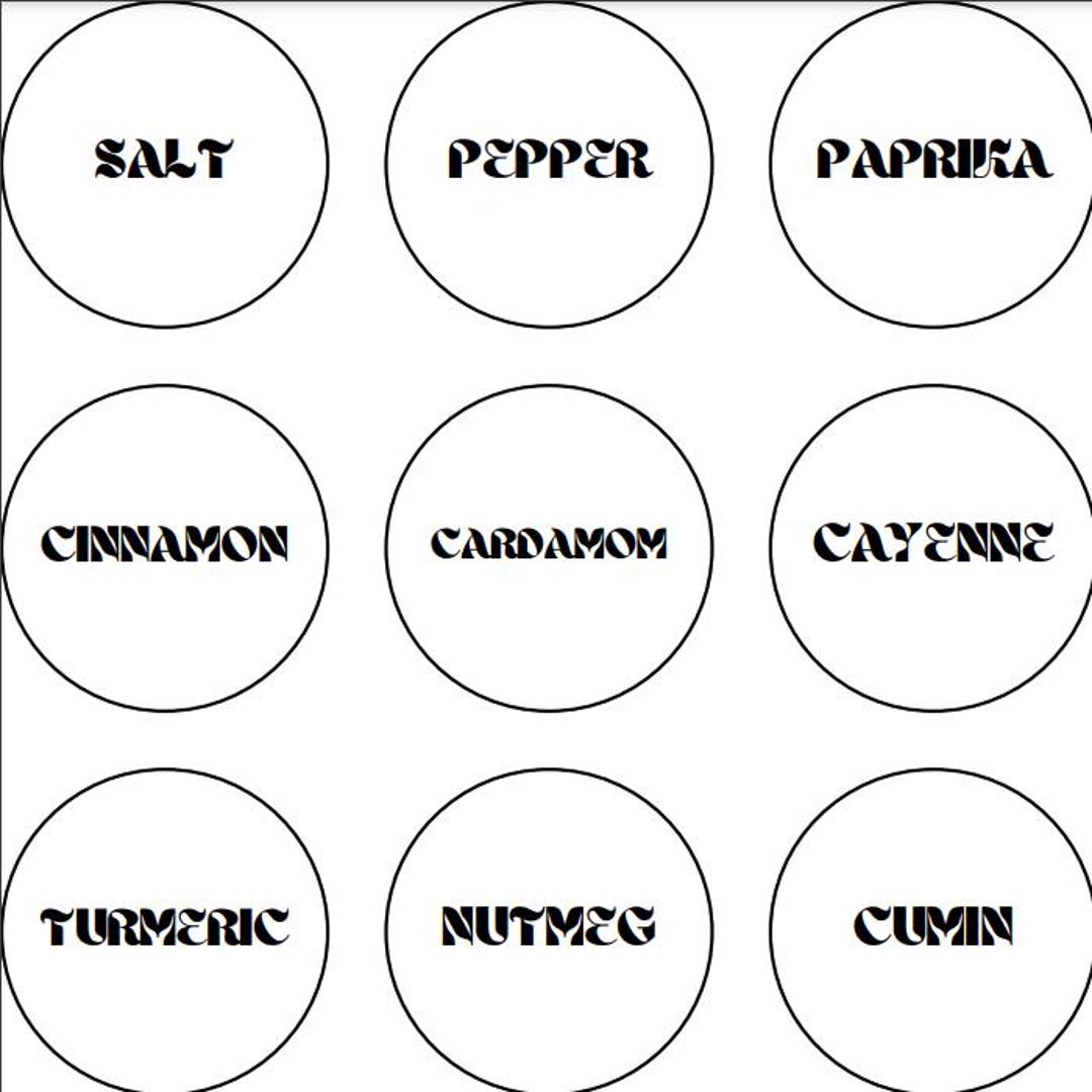 Kitchen Spice Labels (printables) 9 Included - Etsy