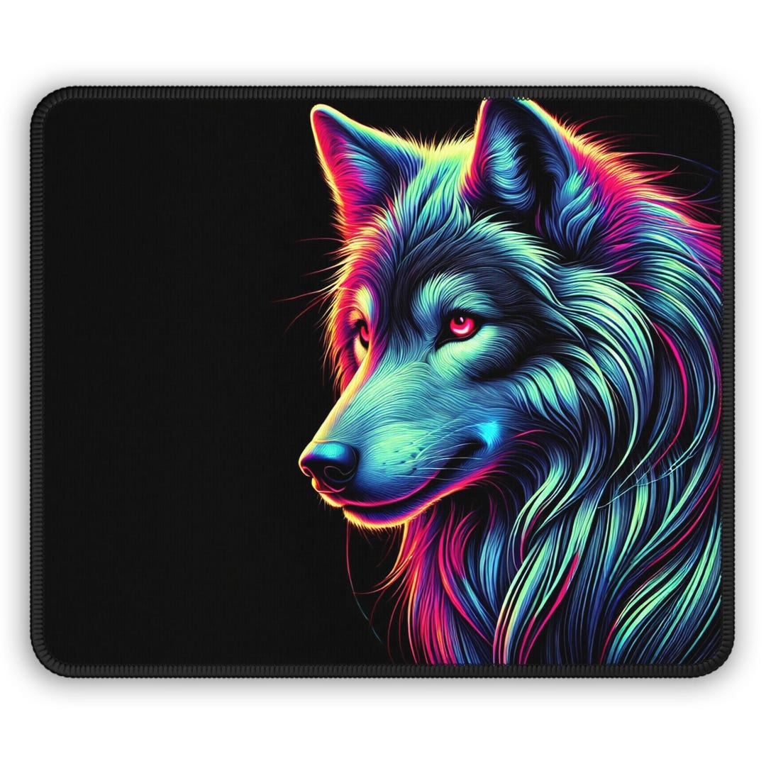 Rgb Wolf Gaming Mouse Pad - Large Desk Mat With Majestic Design ...