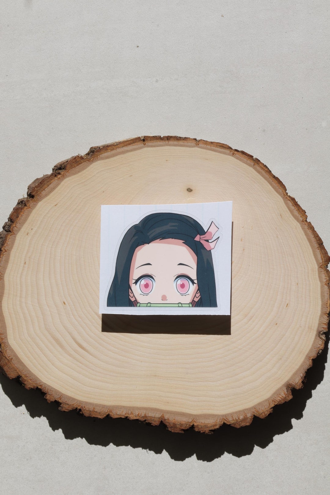 Holographic Cute Nezuko Character Peeker Sticker, UV Resistant, Water ...